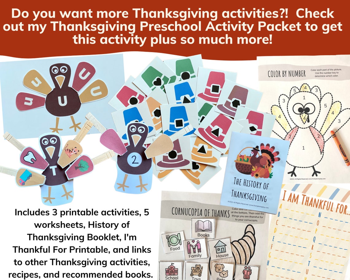 Thanksgiving Count and Clip Cards, Montessori Math, Preschool Counting ...