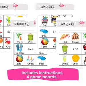 Flamingo Bingo, Rhyming Bingo Game for Preschool and Kindergarten ...