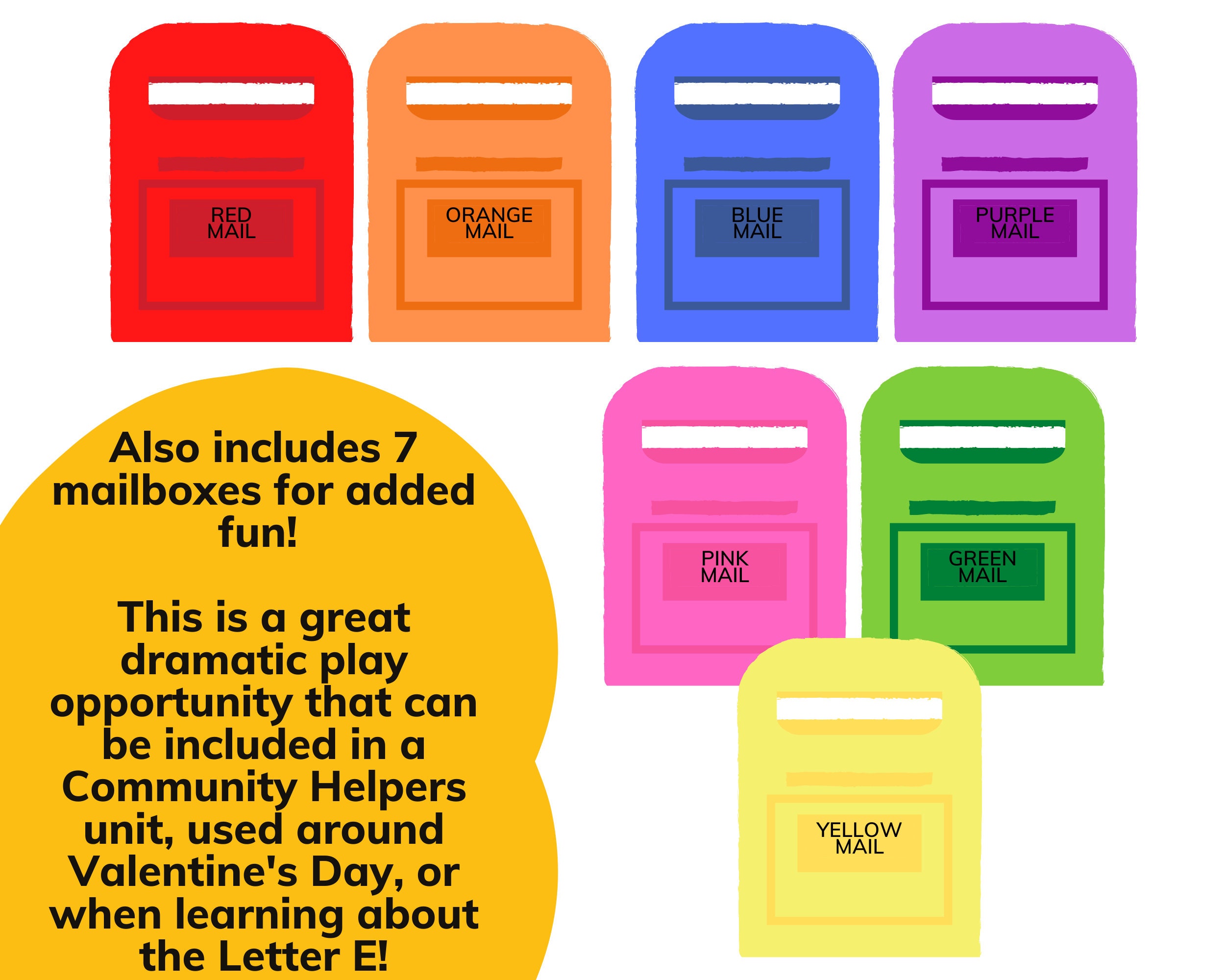 Numbers and Colors Envelopes and Mailboxes, Preschool Activity, Learn ...