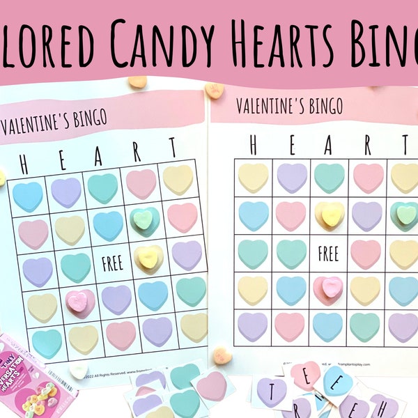 Valentine Bingo Cards - Etsy