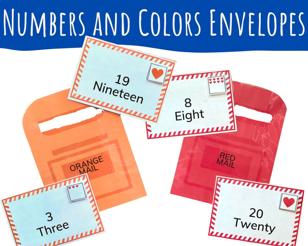 Numbers and Colors Envelopes and Mailboxes, Preschool Activity, Learn ...