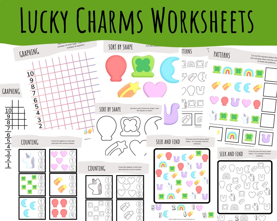 Lucky Charms Worksheets, St. Patrick's Day Activities, Preschool ...