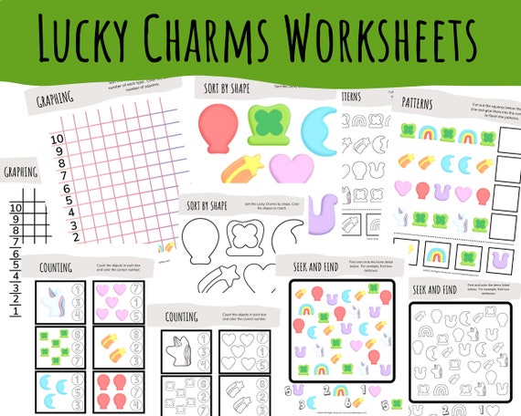 Lucky Charms Worksheets St. Patrick's Day Activities - Etsy