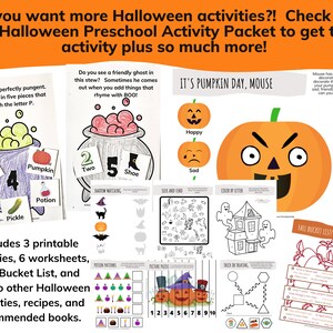 Counting Game for Preschool, Halloween Preschool Activity, Learn ...