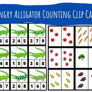 Count and Clip Cards, Numbers 1-9, Montessori Math, Preschool Counting ...
