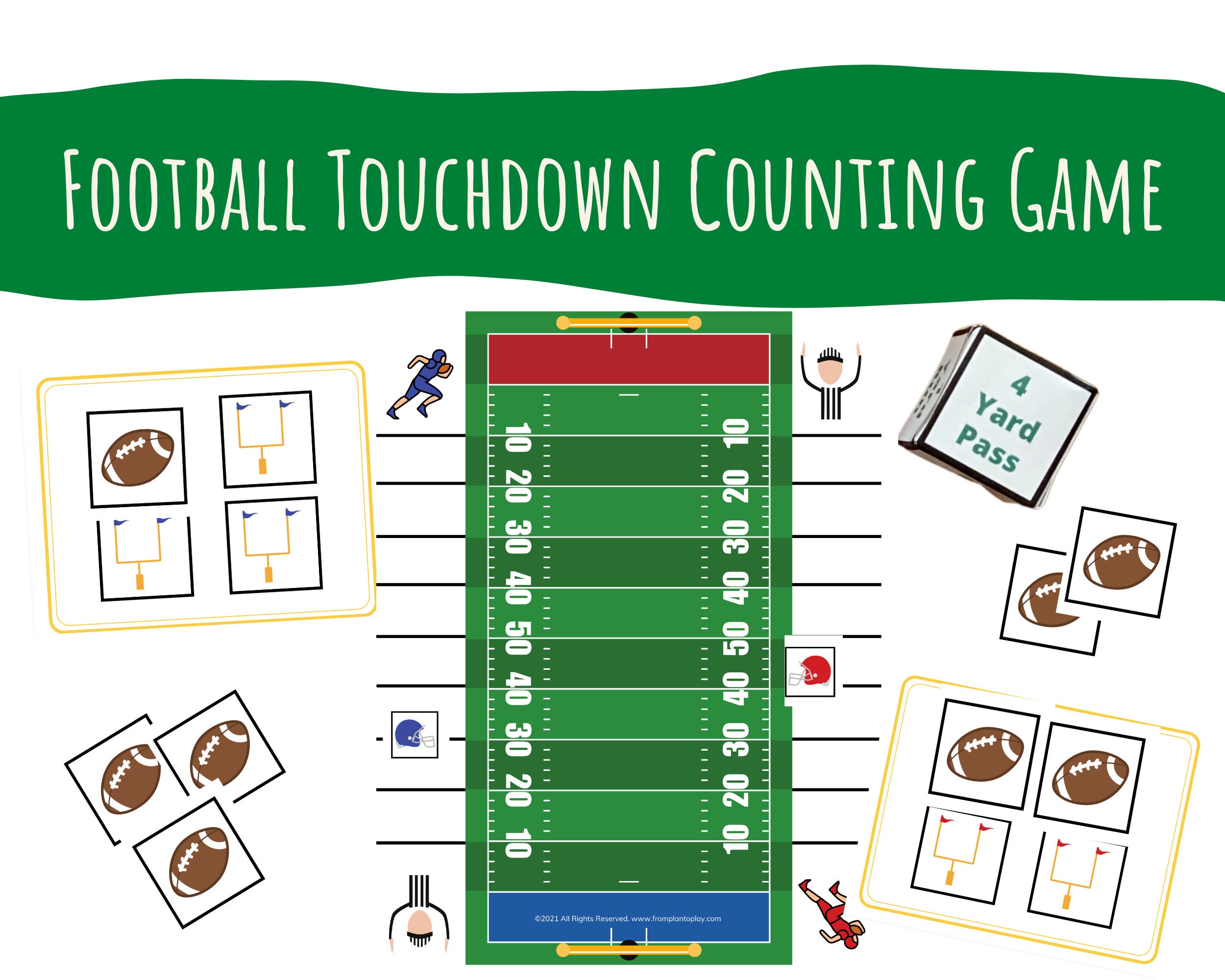 Football Counting Game for Kids, Preschool Football Game, Preschool ...