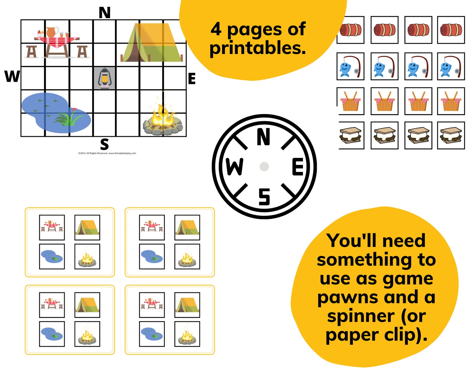 Compass Directions Game for Preschoolers and Kindergarteners, Early ...