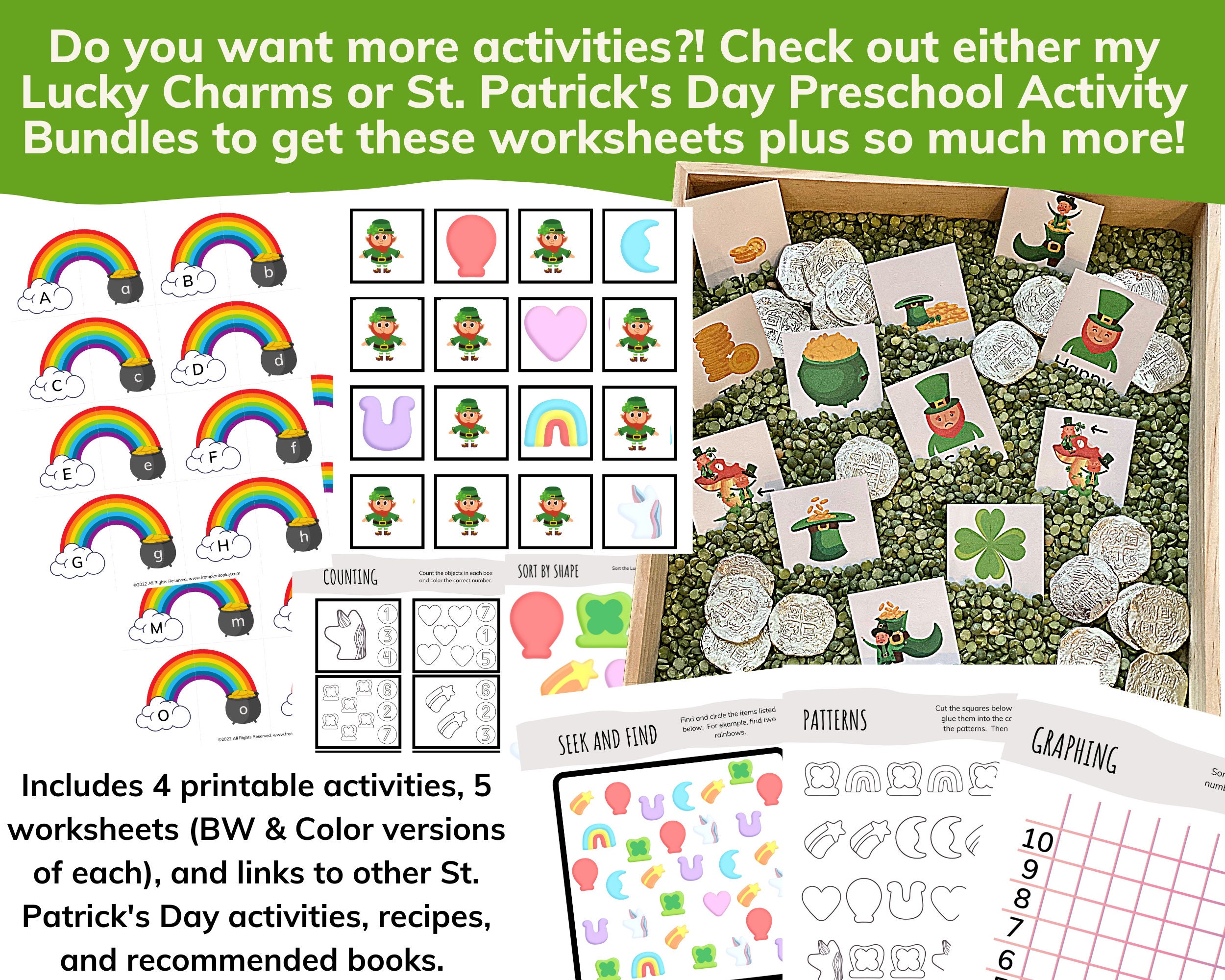 10 Frame Counting Cards Printable, 10 Frame Montessori Cards, Lucky ...