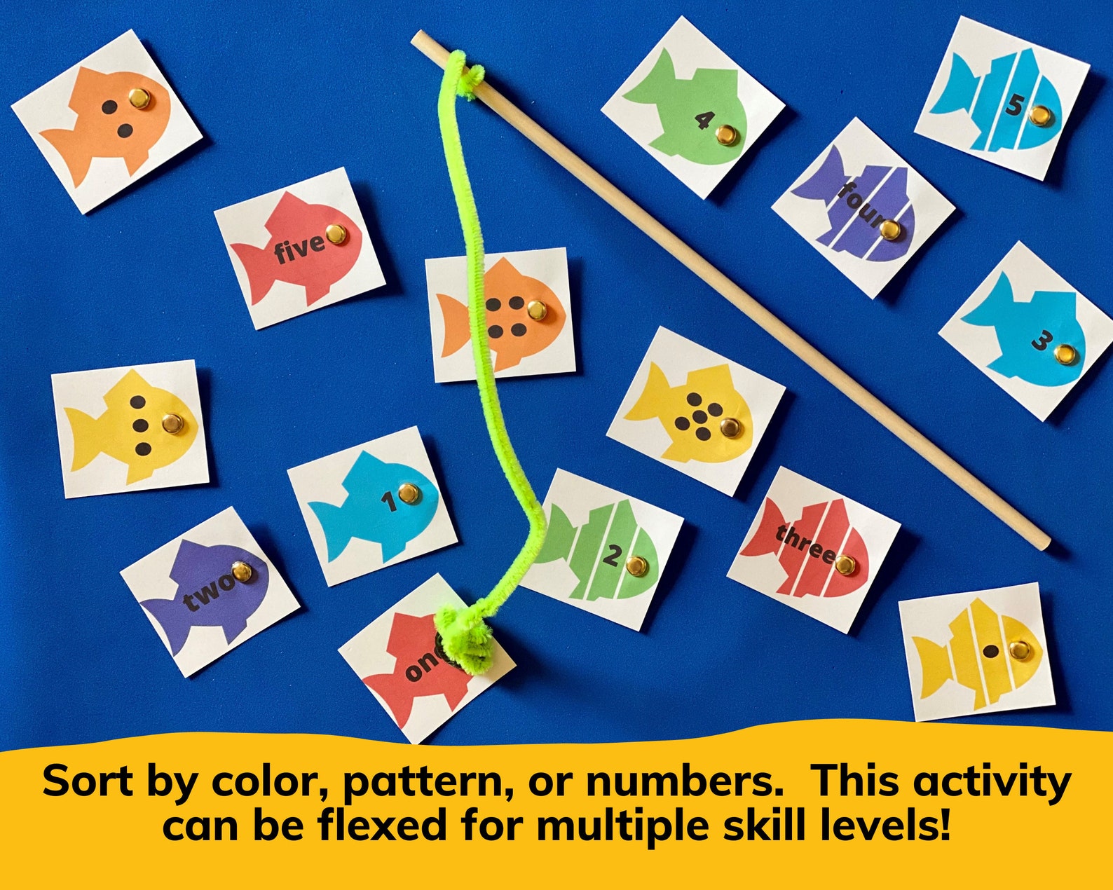 Fishing Learn Numbers Activity for Kids, Preschool Worksheet ...