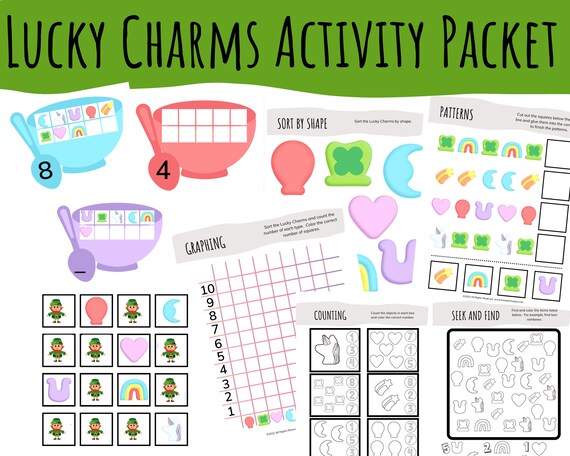 Lucky Charms Activities Lucky Charms Worksheets Preschool | Etsy