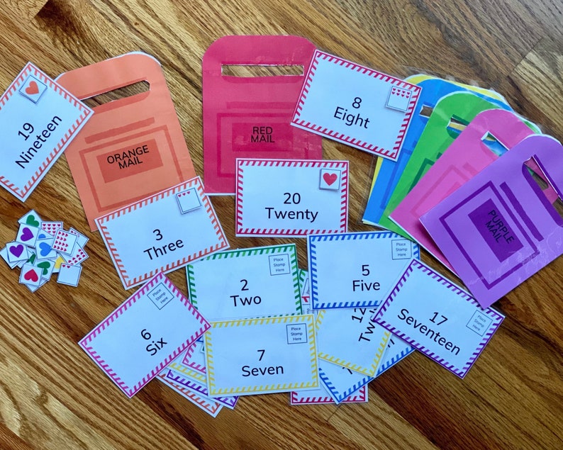 Numbers and Colors Envelopes and Mailboxes, Preschool Activity, Learn ...