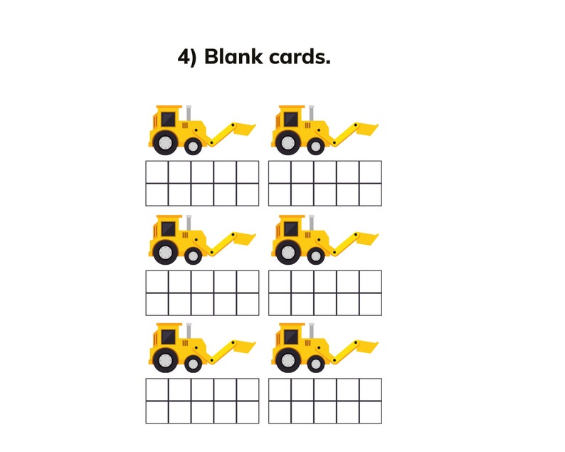 10 Frame Counting Cards Printable, Numbers 1-10 Matching, Construction ...