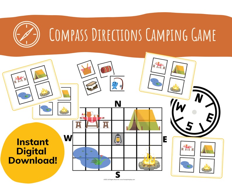 Compass Directions Game for Preschoolers and Kindergarteners, Early ...