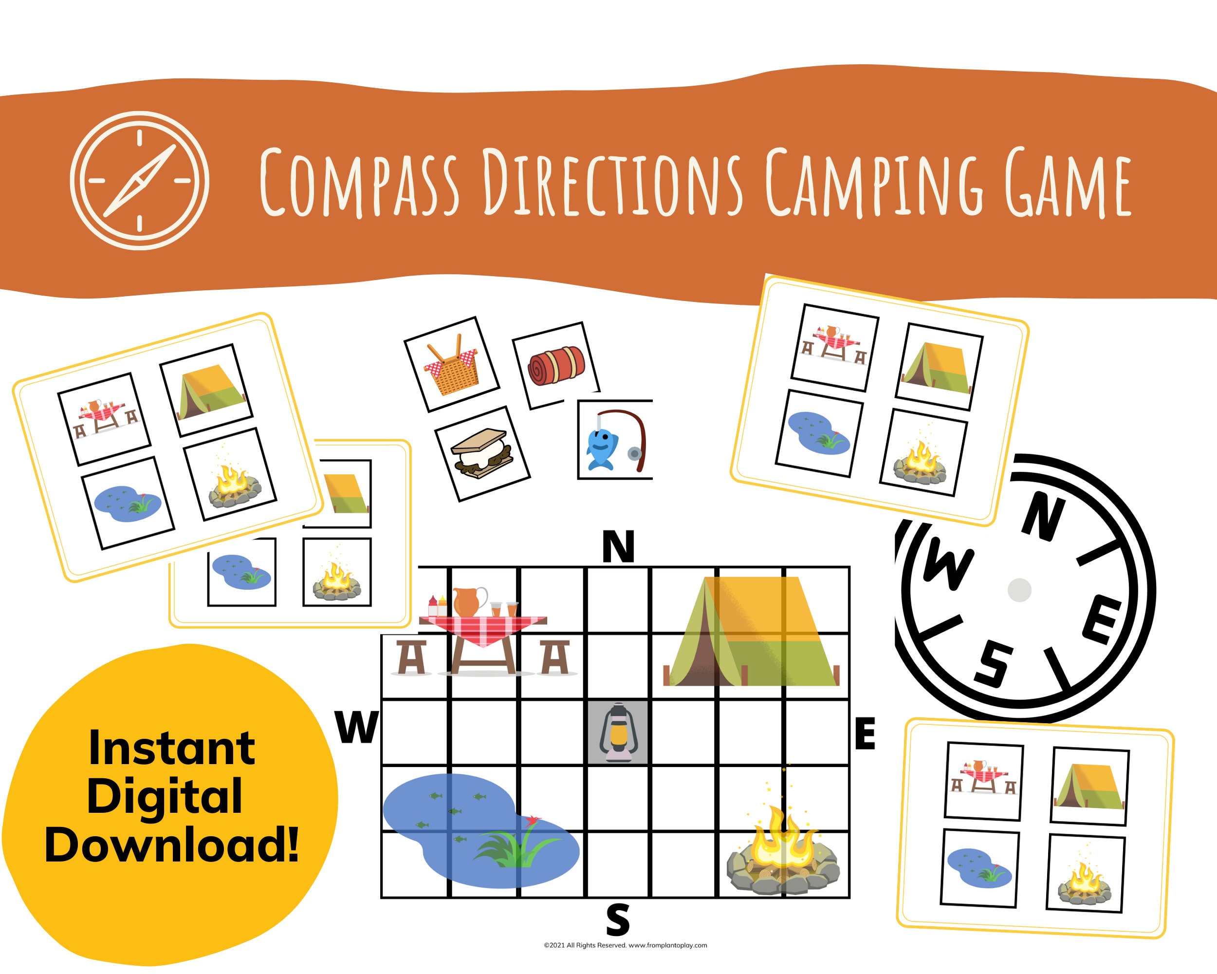 Compass Directions Game for Preschoolers and Kindergarteners, Early ...