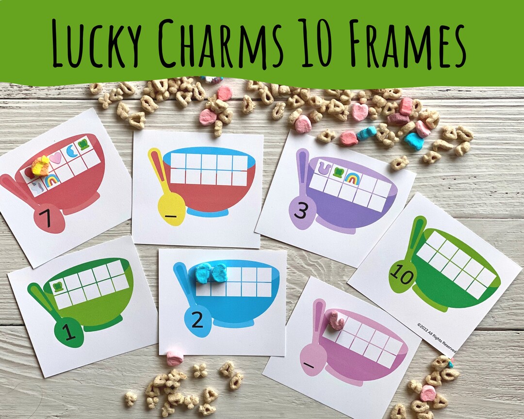 10 Frame Counting Cards Printable, 10 Frame Montessori Cards, Lucky ...