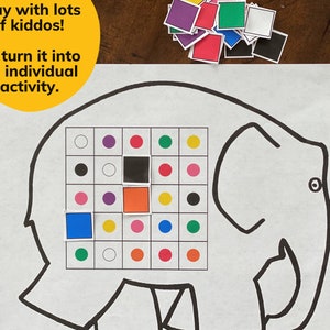 Elmer Color Bingo Game for Kids, Elmer Elephant Book Activity, Pre-k ...