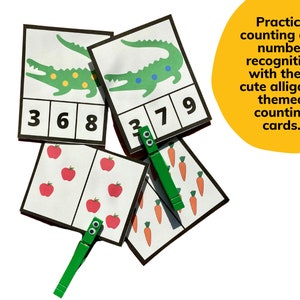 Count and Clip Cards, Numbers 1-9, Montessori Math, Preschool Counting ...