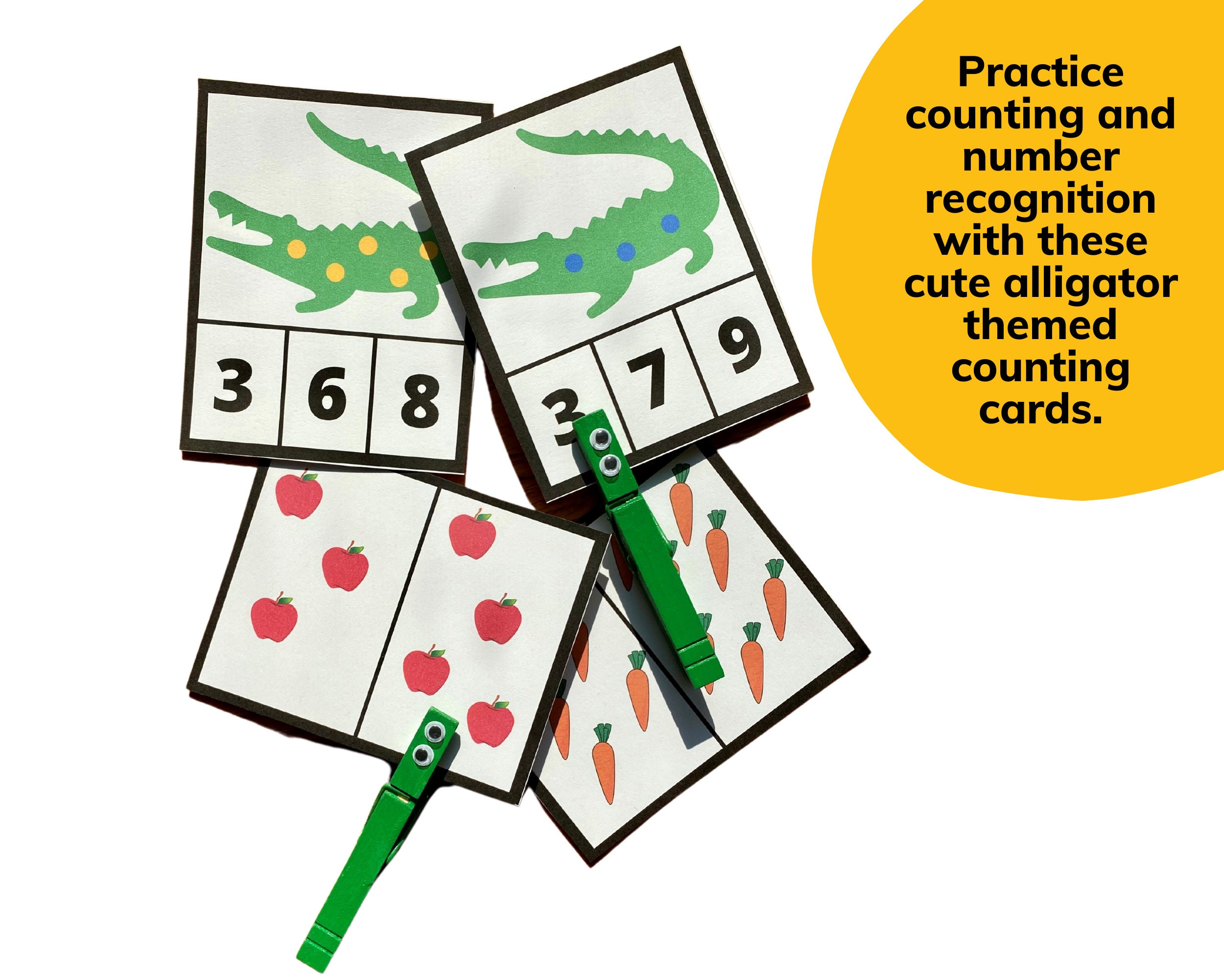 Count and Clip Cards, Numbers 1-9, Montessori Math, Preschool Counting ...