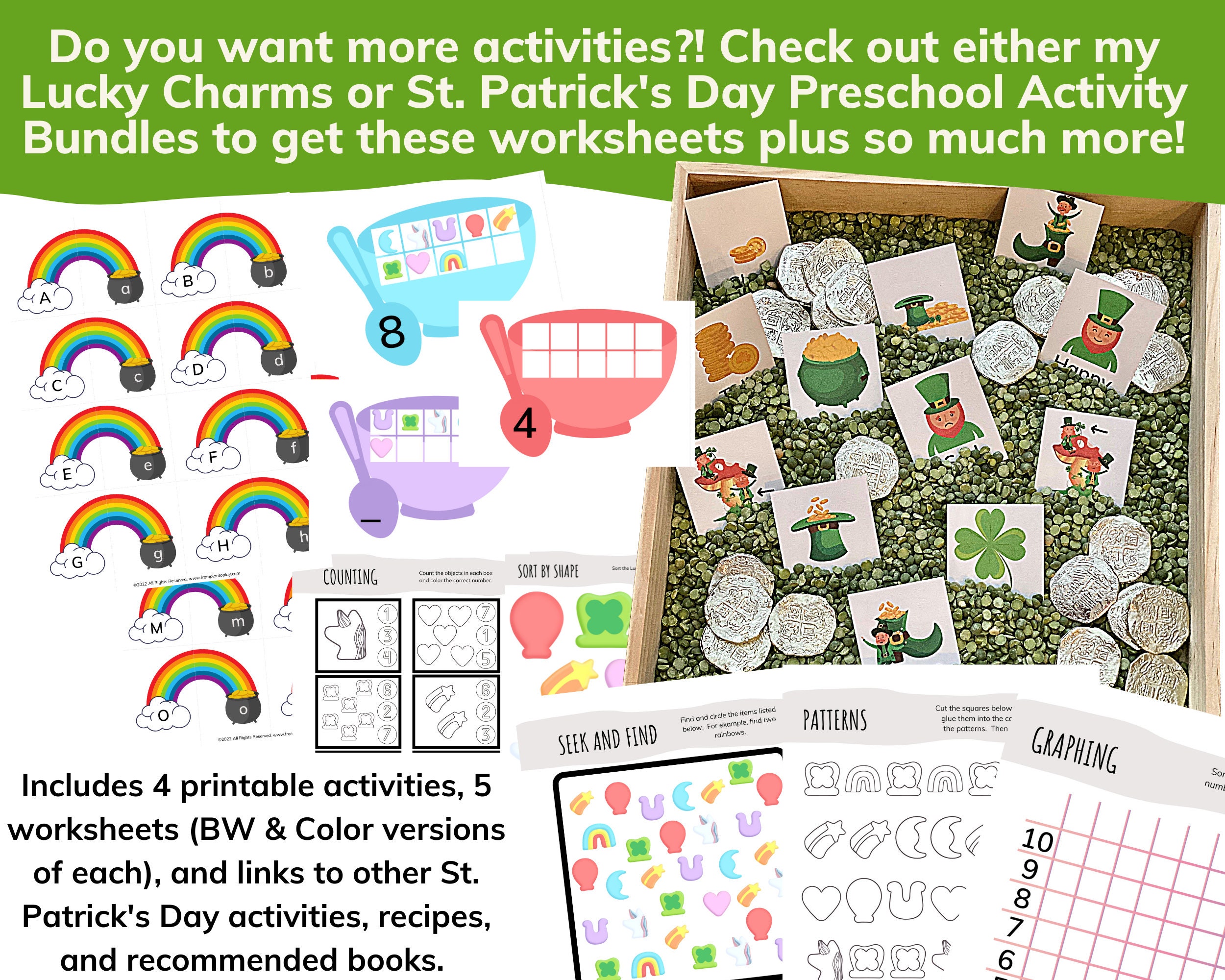 Lucky Charms Memory Game, St. Patrick's Day Activities, Preschool Games ...