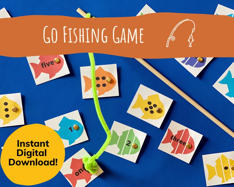Fishing Learn Numbers Activity for Kids, Preschool Worksheet ...