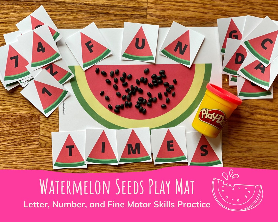 Watermelon Seeds Play Dough Mat, Letter Activity Preschool, Counting ...