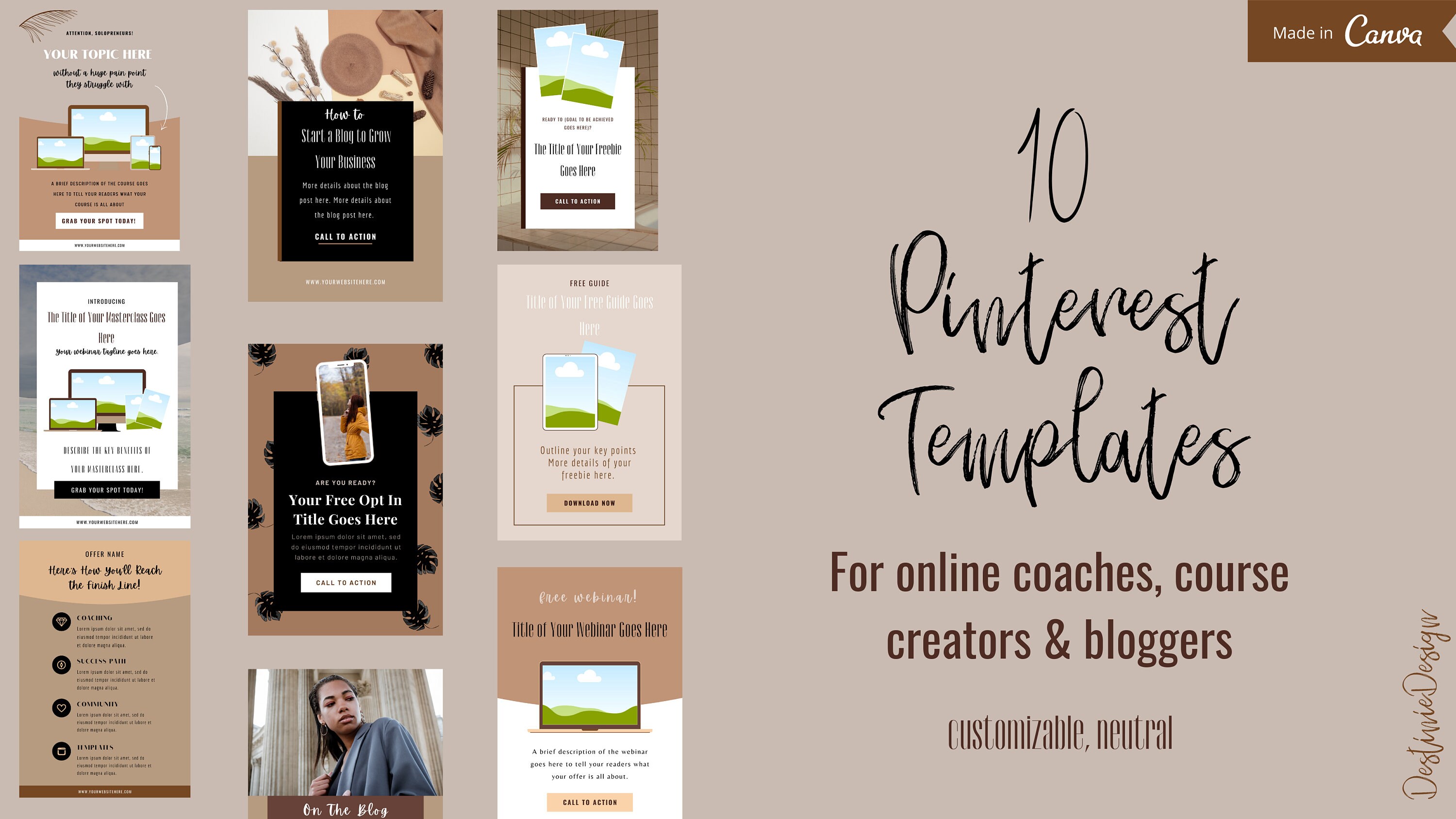 Pinterest Templates Canva, Lifestyle Pinterest Templates, Blogger ...