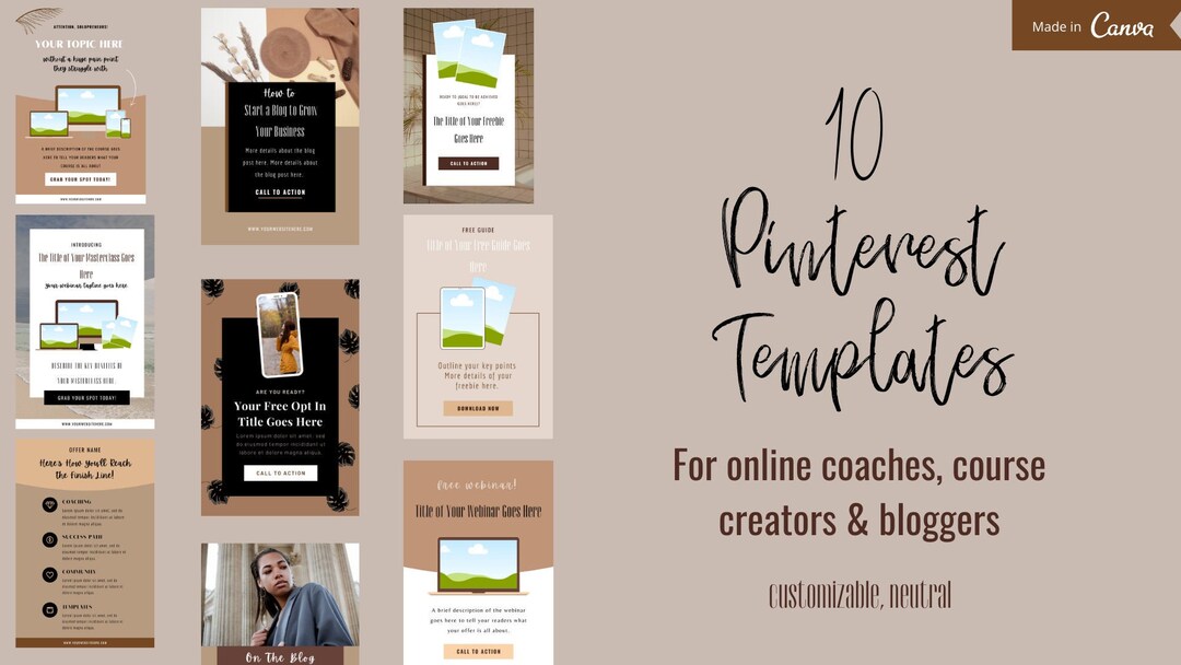 Pinterest Templates Canva, Lifestyle Pinterest Templates, Blogger ...