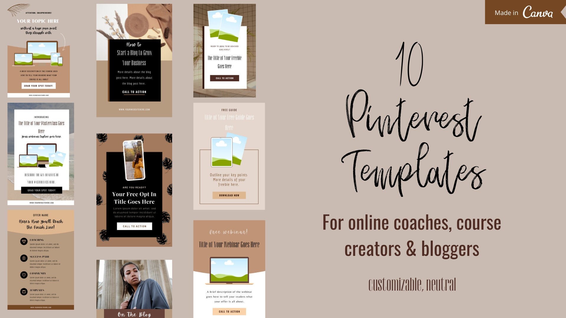 Pinterest Templates Canva, Lifestyle Pinterest Templates, Blogger ...