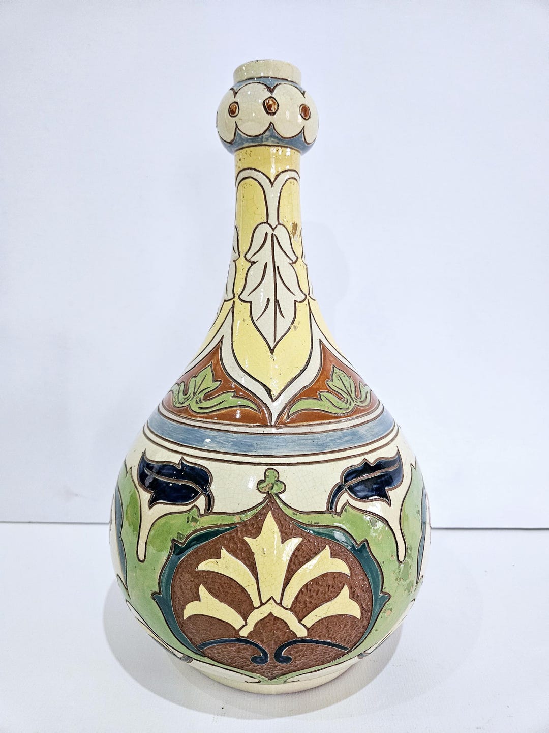 Art Nouveau Benthall Pottery Salopian Ware Rhodian Vase Iznik Pattern ...