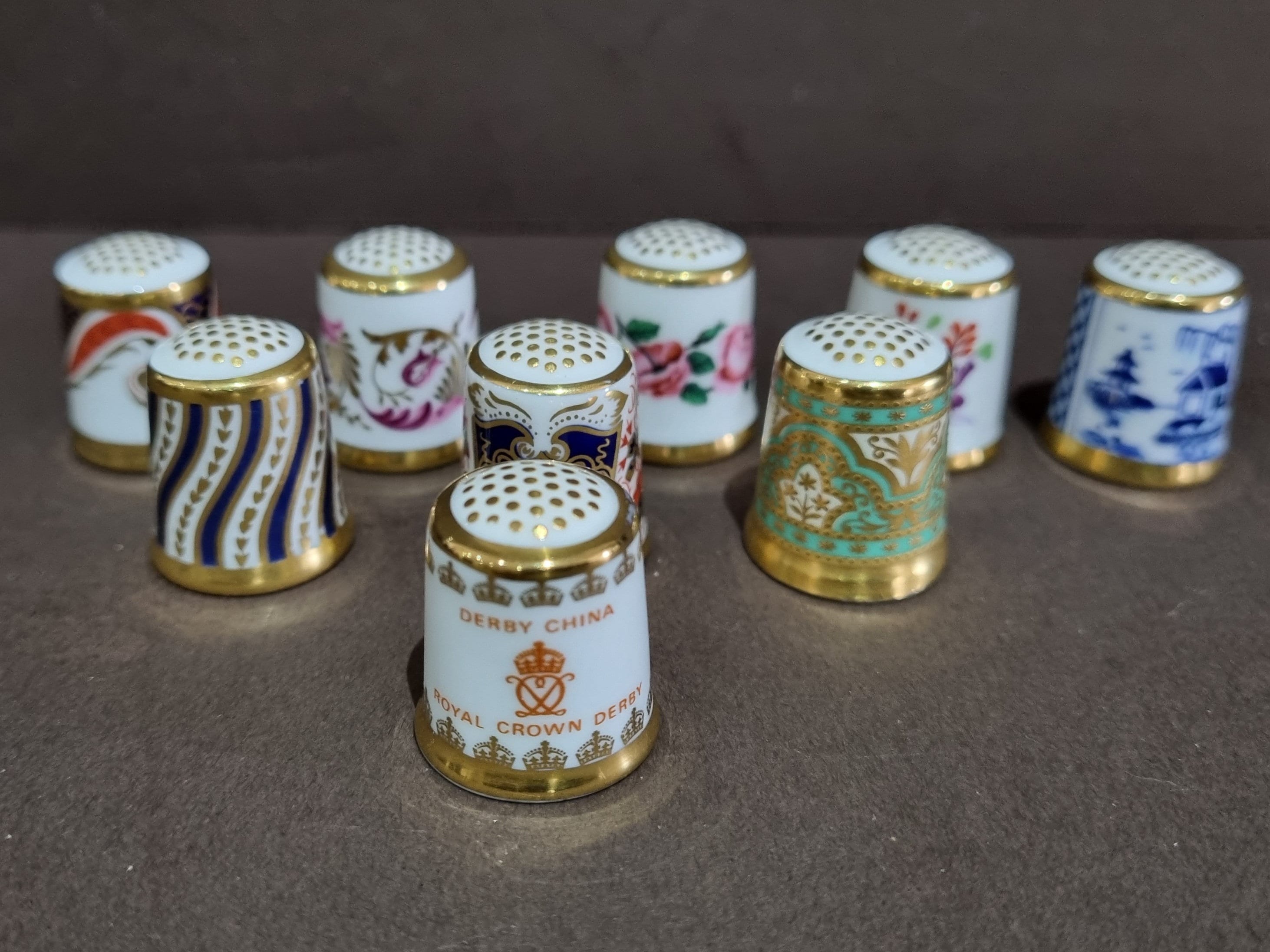 9 X Royal Crown Derby BOXED Thimbles Various Patterns and Dates - Etsy