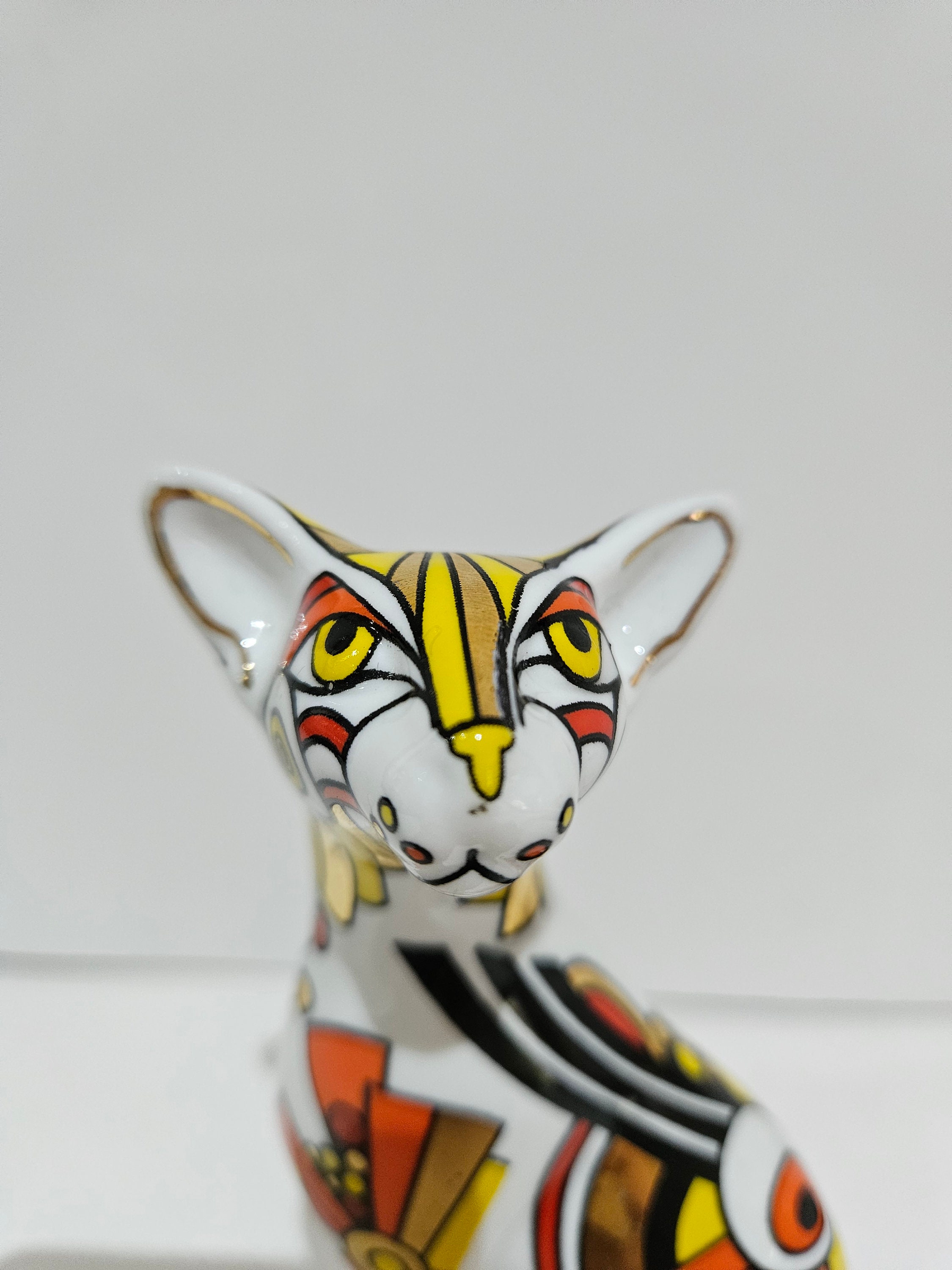 Paul Cardew Cool Catz Art Deco Sitting Cat Red Figurine With - Etsy