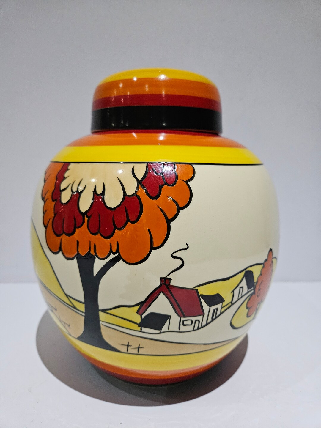 Large Clarice Cliff Wedgwood Bizarre House & Bridge Ginger Jar - Etsy