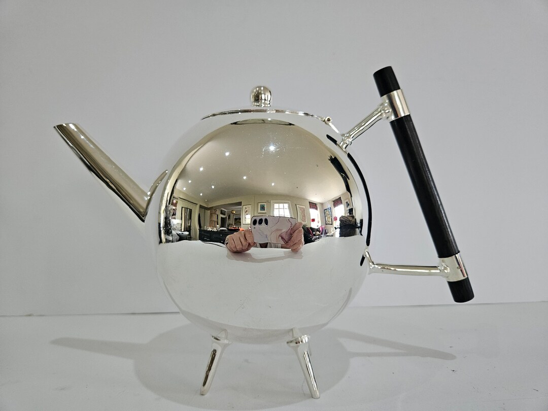 Vintage Christopher Dresser Style Silver Plated Large Round Shape ...