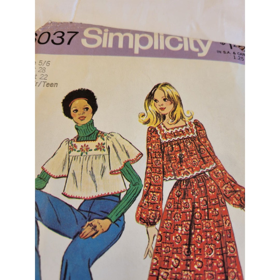 Simplicity Sewing Pattern 6037 Young Jr/teen 3 Piece Smock Set - Etsy