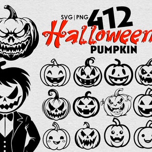 Pumpkin Face SVG Bundle, Pumpkin Face PNG Bundle, Pumpkin Face Clipart ...