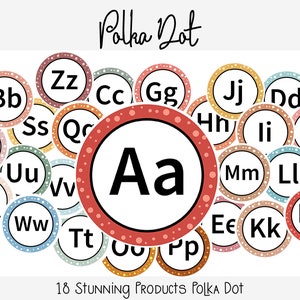 Polka Dots ABC Posters Classroom Decor Homeschool Decor Light | Etsy