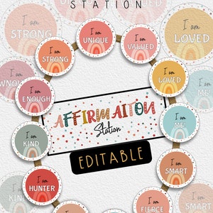 Affirmation Station Spotty Boho Positive Affirmations Mirror Display ...