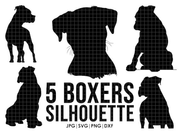 Boxerhond Silhouet Patroon 154 Boxer Dog Vector High Res Illustrations
