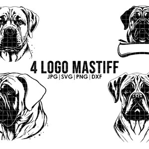 32 Mastiff Dog SVG Mega Bundle Drawing Ear,full Body,peeking,silhouette ...