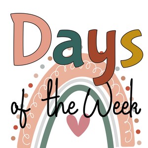 Boho Rainbow Days and Months Flashcards | Desert Neutral Classroom ...