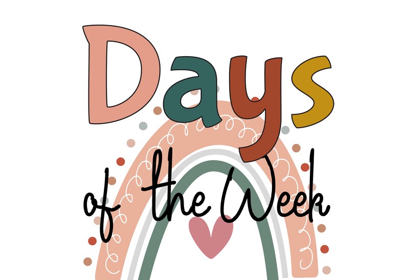 Boho Rainbow Days and Months Flashcards Desert Neutral | Etsy