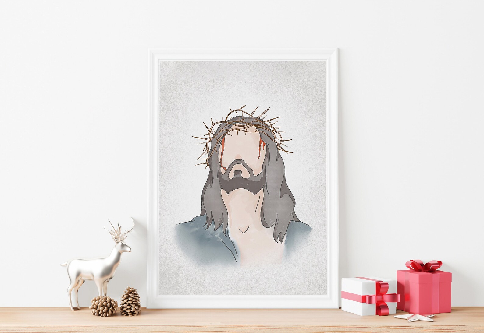 Jesus Crown of Thorns| Jesus Christ Art| Jesus Watercolor Portrait ...