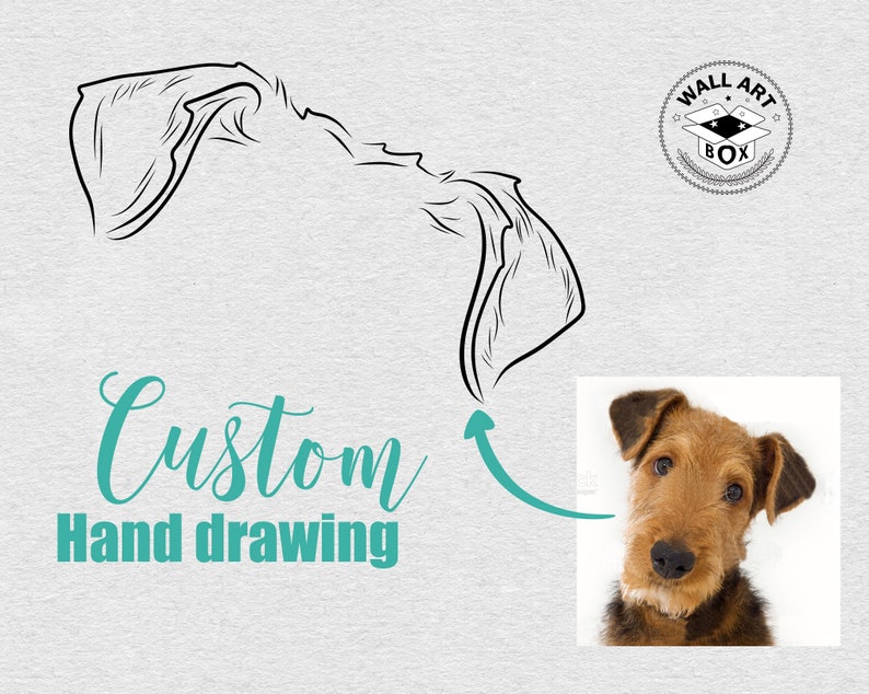 Custom Pet Ear Outline Drawing Dog Ear Drawing Pet Ear - Etsy