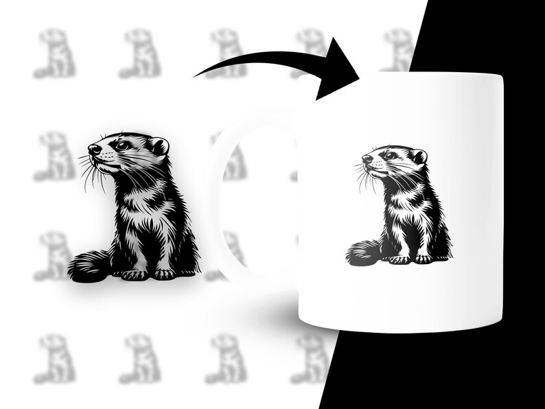 Ferret Vector Illustration, Svg Png Bundle, Digital Download, for ...