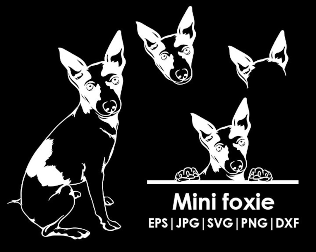 Mini Foxie Dog Head, Full Body, Peeking, Dog Ear, Files Cricut| Clipart ...