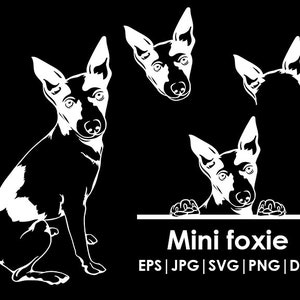Mini Foxie Dog Head, Full Body, Peeking, Dog Ear, Files Cricut| Clipart ...