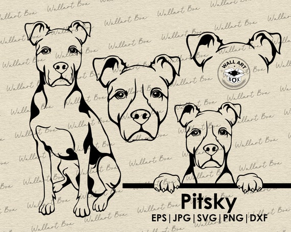 Pitsky Svg Cut File Dog Peeking for Cricut Pitsky Full Body - Etsy