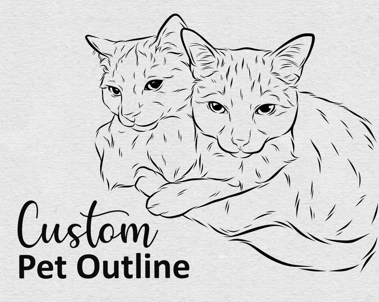 Custom Pet Outline Drawing, Dog Ear Drawing, Pet Tattoo Design, Cat ...