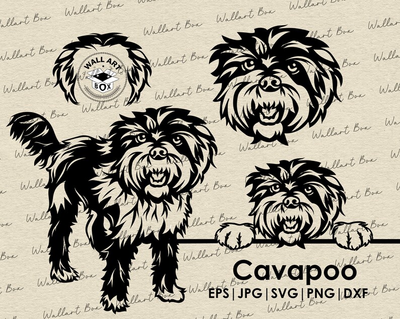 Cavapoo Dog Svg Dog Svg Files for Cricut Peeking Dog - Etsy