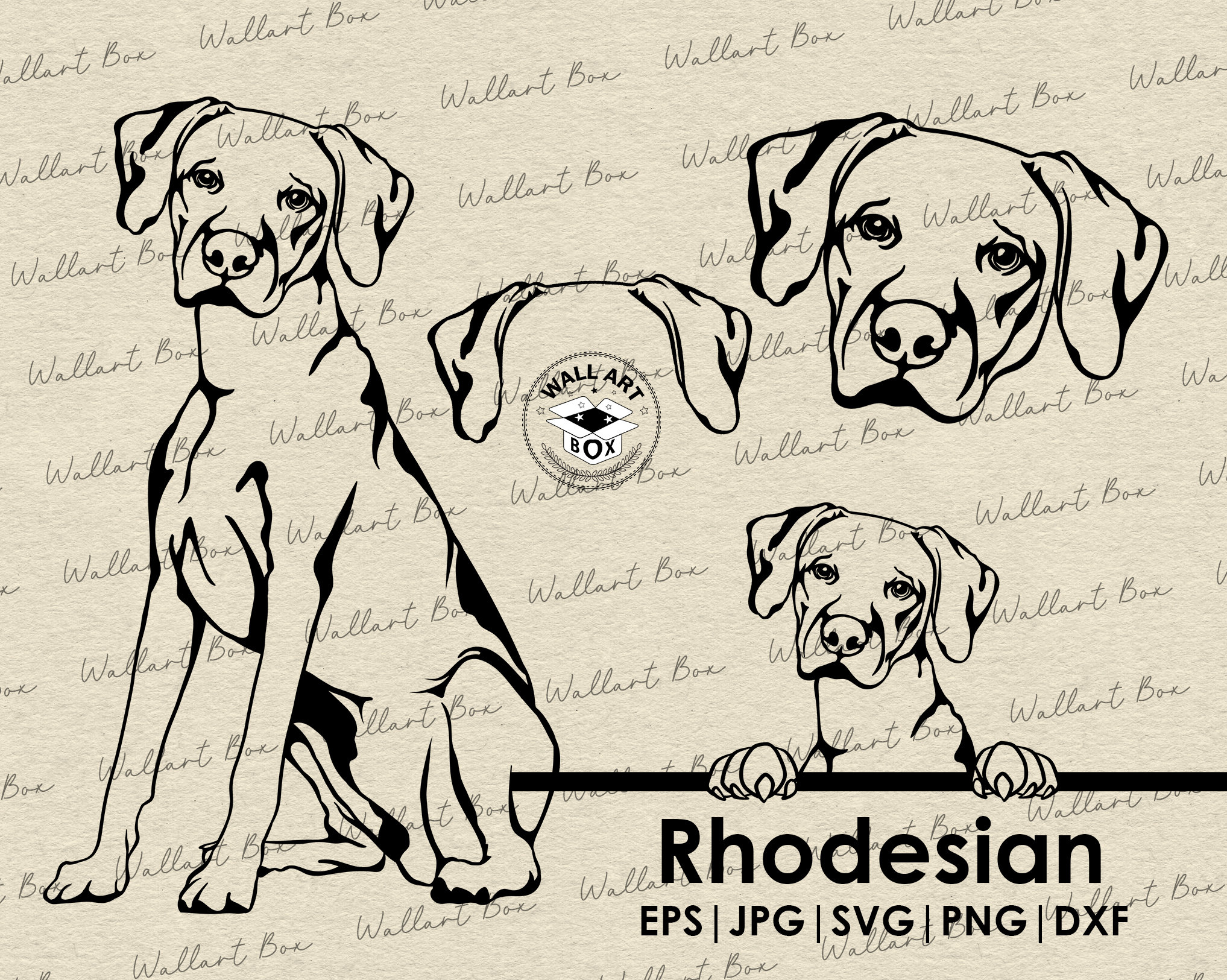 Rhodesian Ridgeback Dog Svg Dog Full Body Peeking Head Ears - Etsy